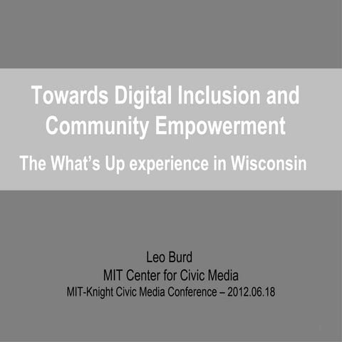 Towards Digital Inclusion and Community Empowerment | PPT