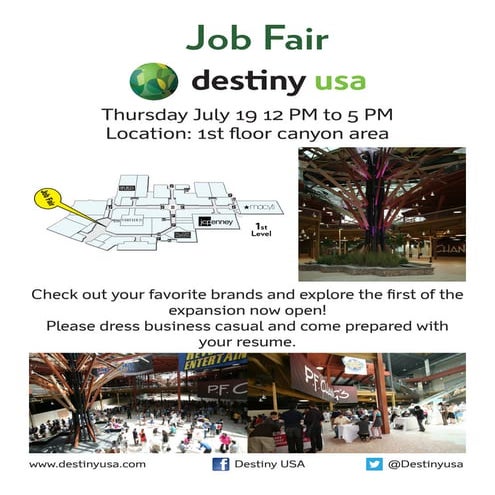 Destiny USA is hosting a job fair! | PDF