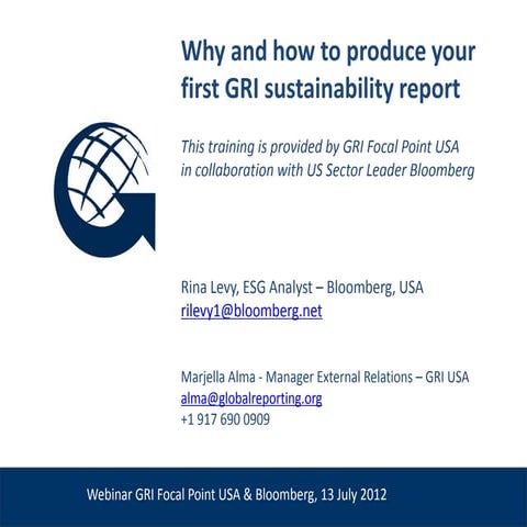 GRI & US Sector Leader - ESG/GRI training | PPT