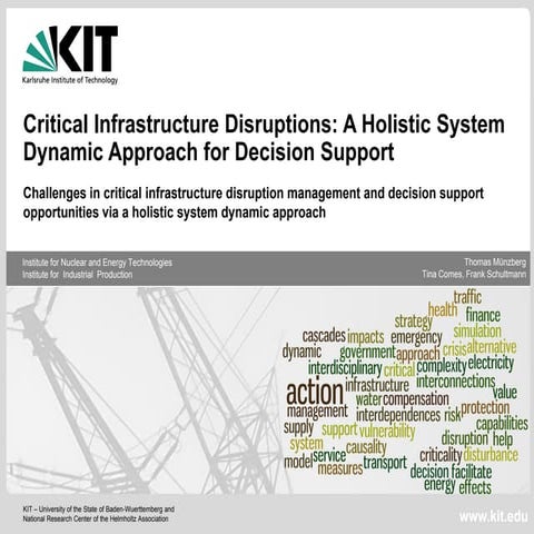 Critical infrastructure disruptions: a generic system dynamic approach ...