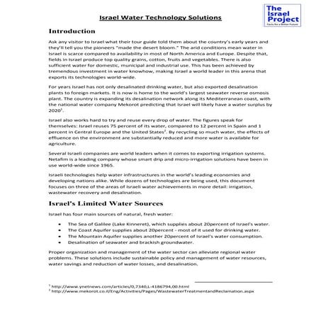 Israel Water Technology Solutions | PDF