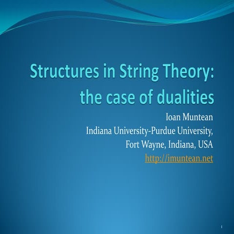 2012 09 duality and ontic structural realism bristol | PDF