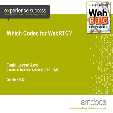Which Codec for WebRTC? | PPTX | Digital Audio | Computer Software and Applications