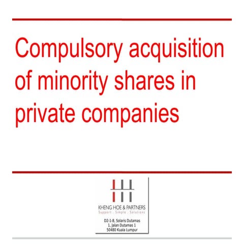 Compulsory Acquisition of Minority Shares in Private Companies | PPT