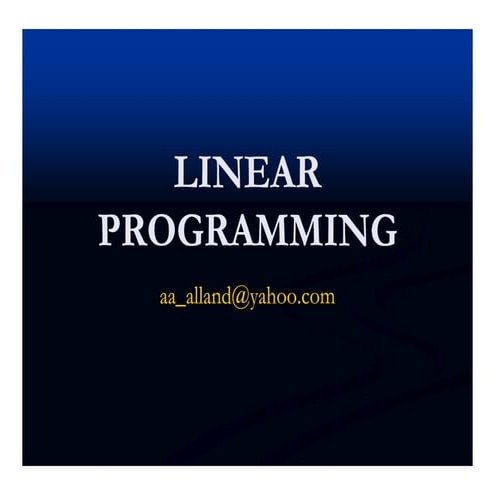 20121012 linear programming | PPT