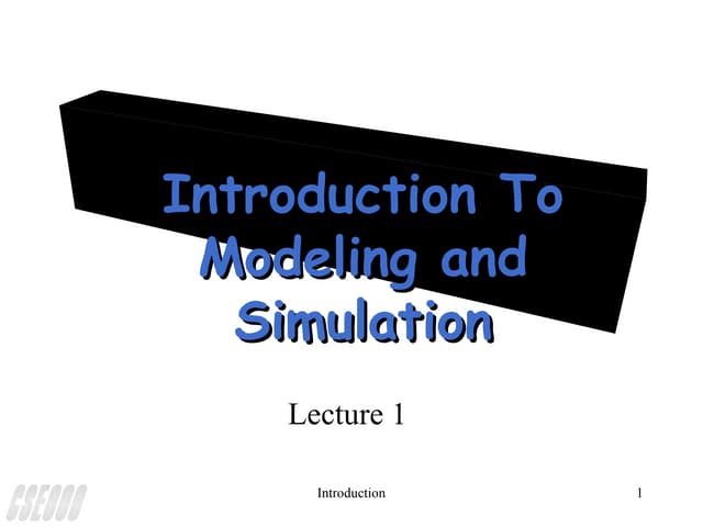 System Modeling & Simulation Introduction | PPTX