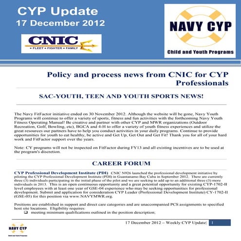 Cyp cnic staff directory december 2011 | PDF