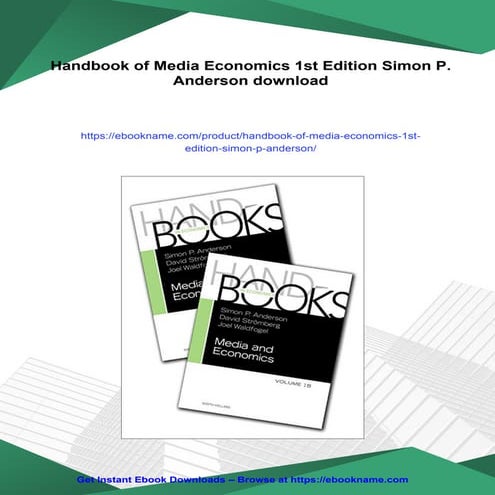 Handbook of Media Economics 1st Edition Simon P. Anderson | PDF