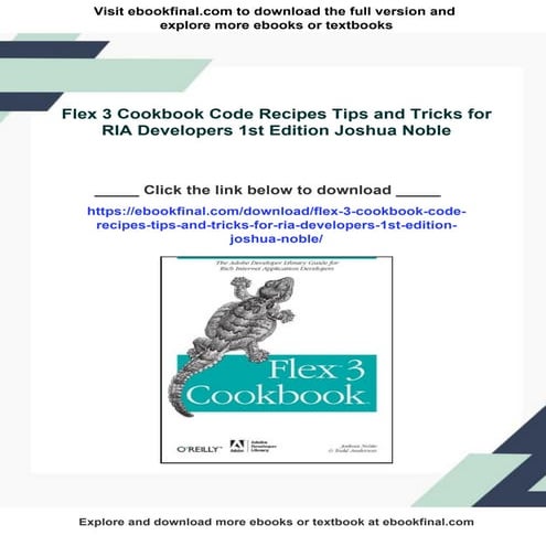 Flex 3 Cookbook Code Recipes Tips and Tricks for RIA Developers 1st ...
