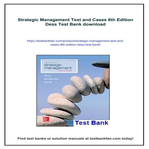 Strategic Management Text and Cases 8th Edition Dess Test Bank | PDF