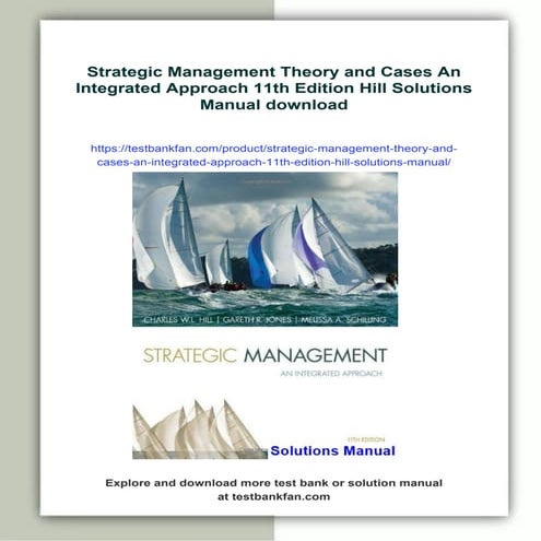 Strategic Management Theory and Cases An Integrated Approach 11th ...