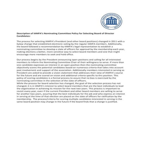 Nominating Committee Policy Summary | PDF