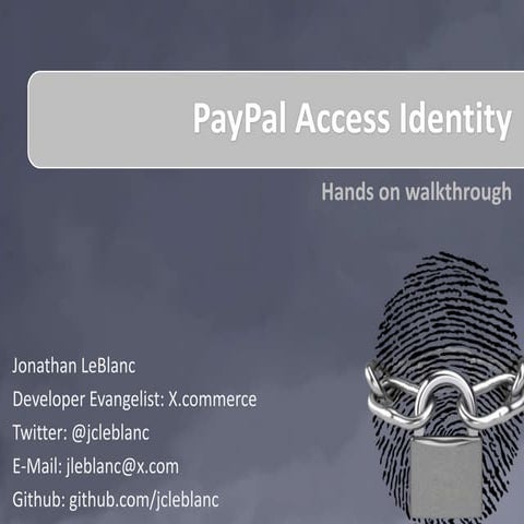 2012 Internal Hackathon: PayPal Access | PPTX | Internet | Computing