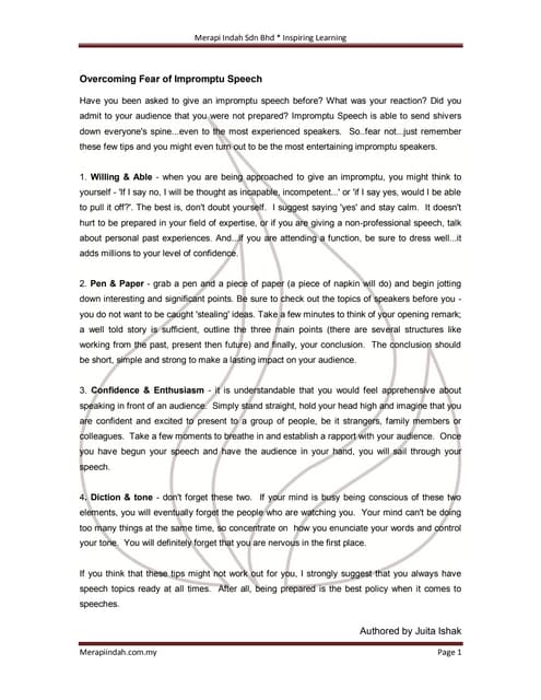 Effective 15-minute presentations - Cheat Sheet | ODT