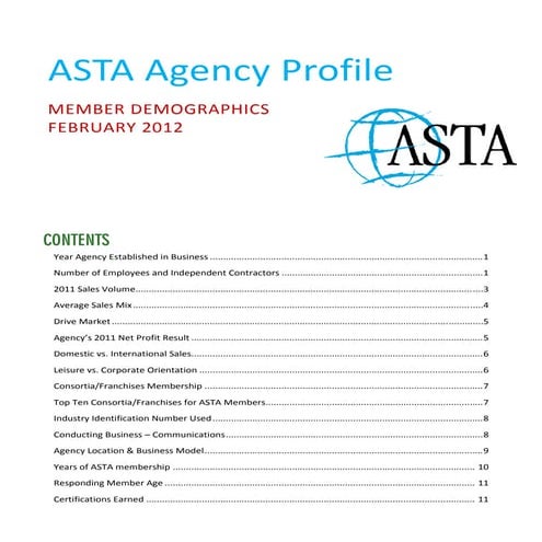 2012 ASTA Agency Profile | PDF