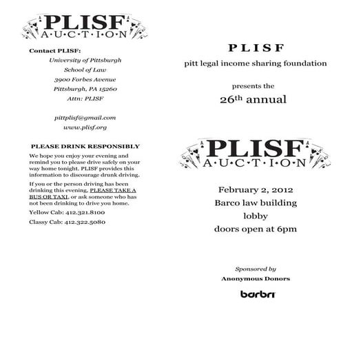 PLISF 2012 Auction Program | PDF | Legal Services Industry | Industries