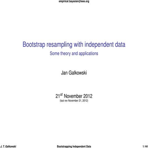 Tutorial On Bootstrap Resampling With Independent Data Pdf Physics Science