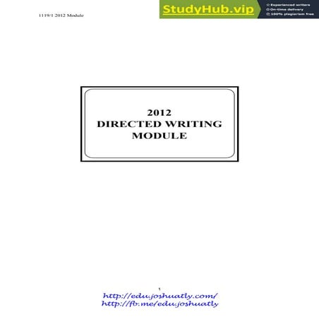 2012 DIRECTED WRITING MODULE | PDF