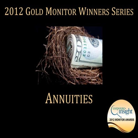 The 2012 Annuity Gold Monitor Award Winners by Corporate Insight | PPT