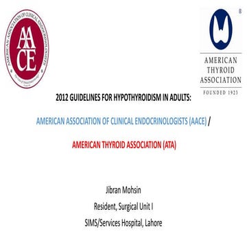 2012 guidelines for hypothyroidism in adults | PPTX
