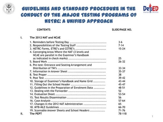 Nat examiner's handbook grade 6 2015 | PDF | Standardized Testing ...