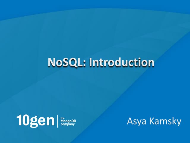 Intro To Nosql And Mongodb Pdf Databases Computer Software And 9970