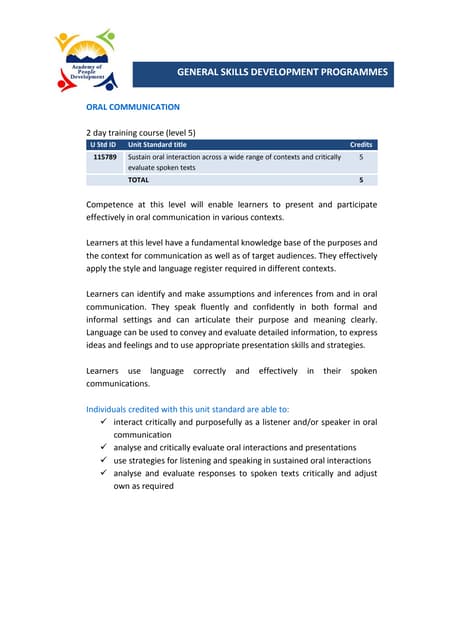 written communication course outline | PDF