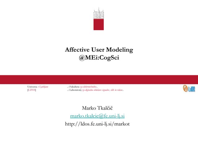 Affective User Modeling Ppt
