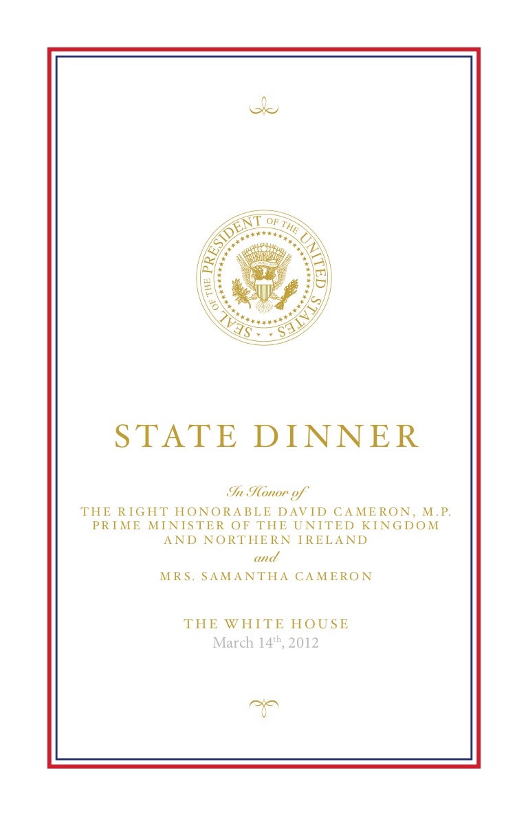 Menu: 2012 UK State Dinner