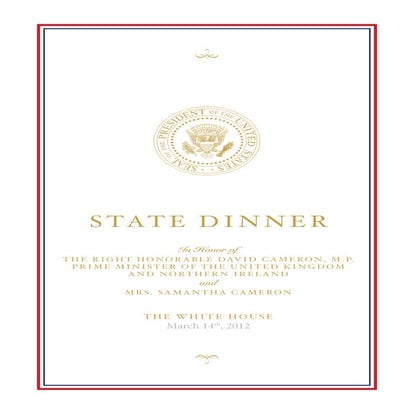 Menu: 2012 UK State Dinner | PDF