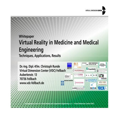 Virtual Reality in Medicine and Medical Engineering: VDC-Whitepaper | PPT