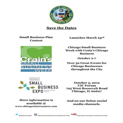 Upcoming Chicago City Treasurer Small Business Events | PDF