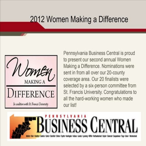 2012 women making a difference | PPTX