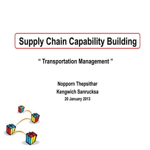Presentation 2013-01-20 Supply Chain Capacity Building | PPT
