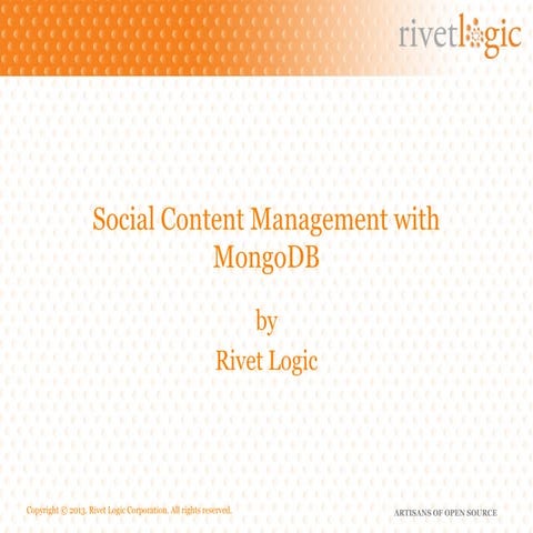 Social Content Management with MongoDB | PPT