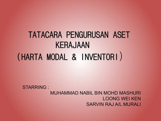 Tatacara Pengurusan Harta Modal | PPT