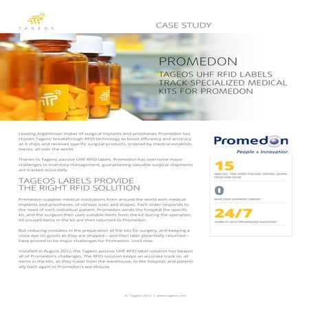 Tageos Case Study Healthcare - Promedon | PDF