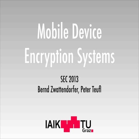 Mobile Device Encryption Systems | PDF | Operating Systems | Computer ...