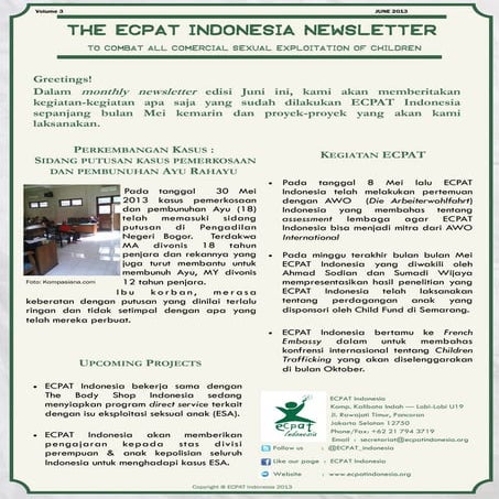 ECPAT Indonesia Newsletter November 2013 | PDF