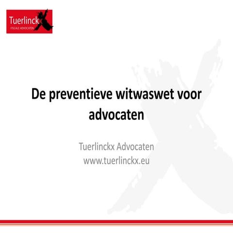 Preventieve witwas voor advocaten | PDF