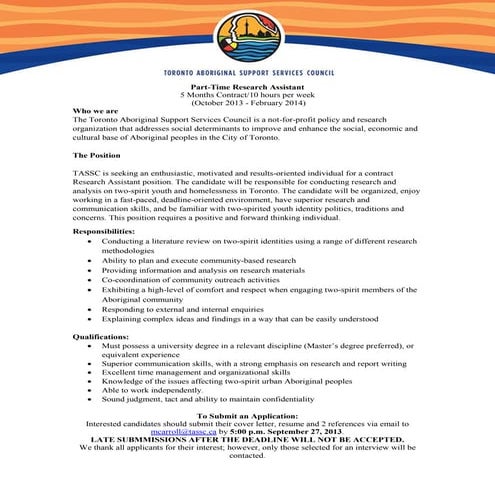 Job Posting - Research Assistant | PDF | Education