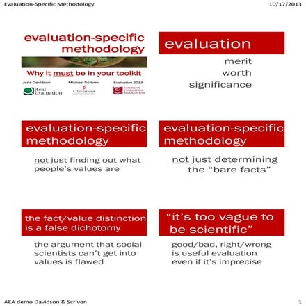 2013 10 aea 45-min demo evaluation-specific methodology jd+ms | PDF