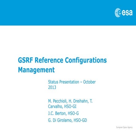 2013 10 gsrf - reference configurations management - draft (1) | PPT