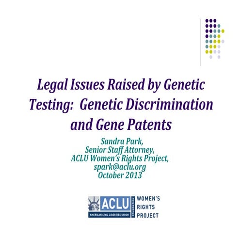 Legal Issues Raised by Genetic Testing: Genetic Discrimination and Gene ...