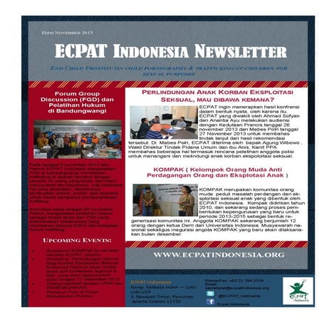 ECPAT Indonesia Newsletter November 2013 | PDF