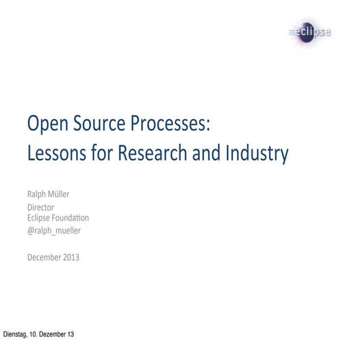 What Industry and Research can learn from Open Source | PPT