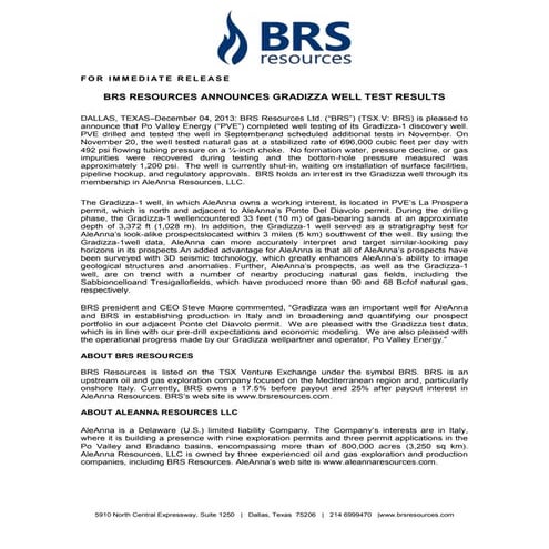 BRS Announces Gradizza Test Results | DOCX | Business | Business and ...