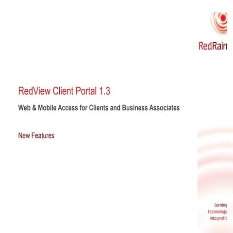 RedView Client Portal 1.3 now released!! | PPT