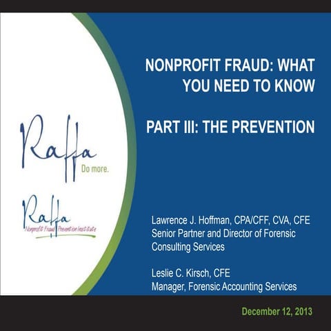2013 12-12 Nonprofit Fraud Part 3 | PPTX