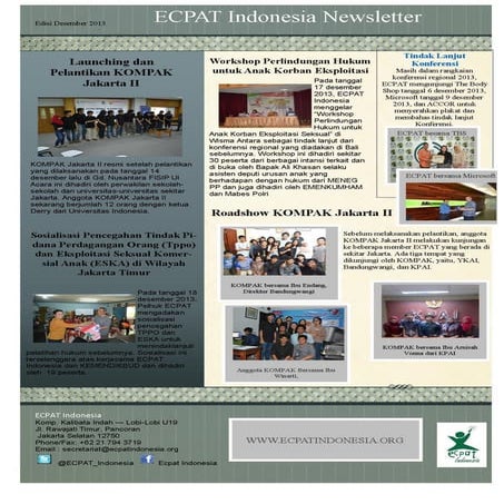 ECPAT Indonesia Newsletter November 2013 | PDF